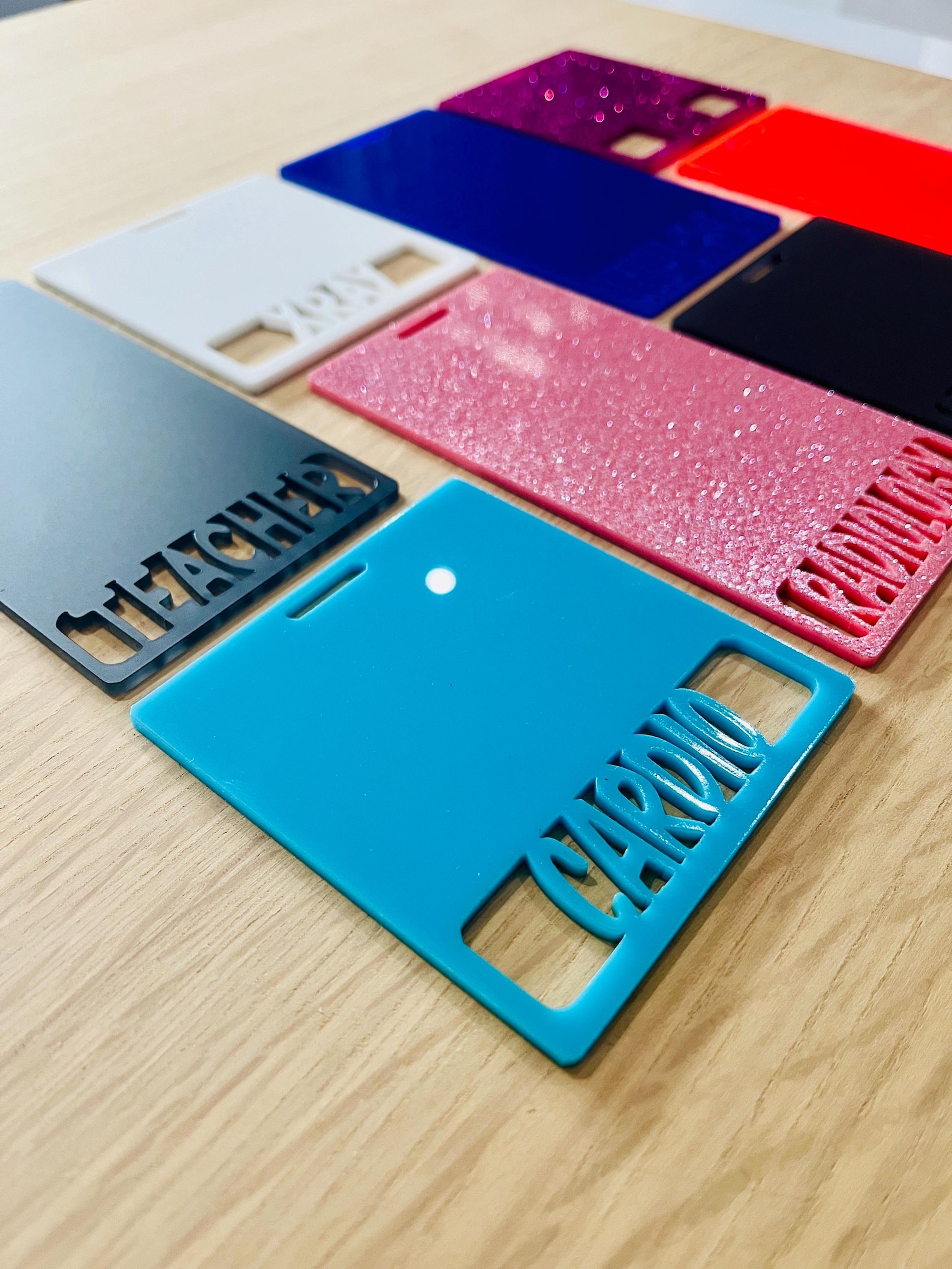 Acrylic Badge Buddy: Colourful ID Holder for Work, School and Events ...