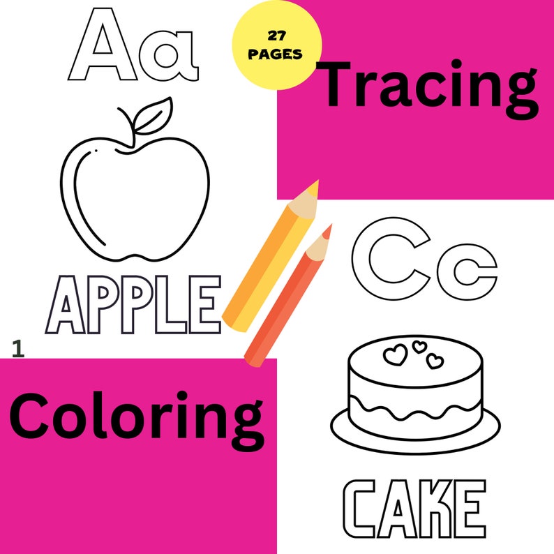 Alphabet Worksheets Printable Tracing Coloring - Etsy