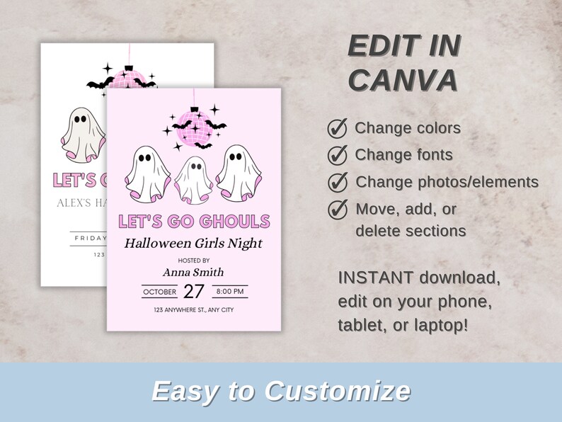 Ghouls Night Out: Halloween Girls Night Invitation Template | Let's Go ...