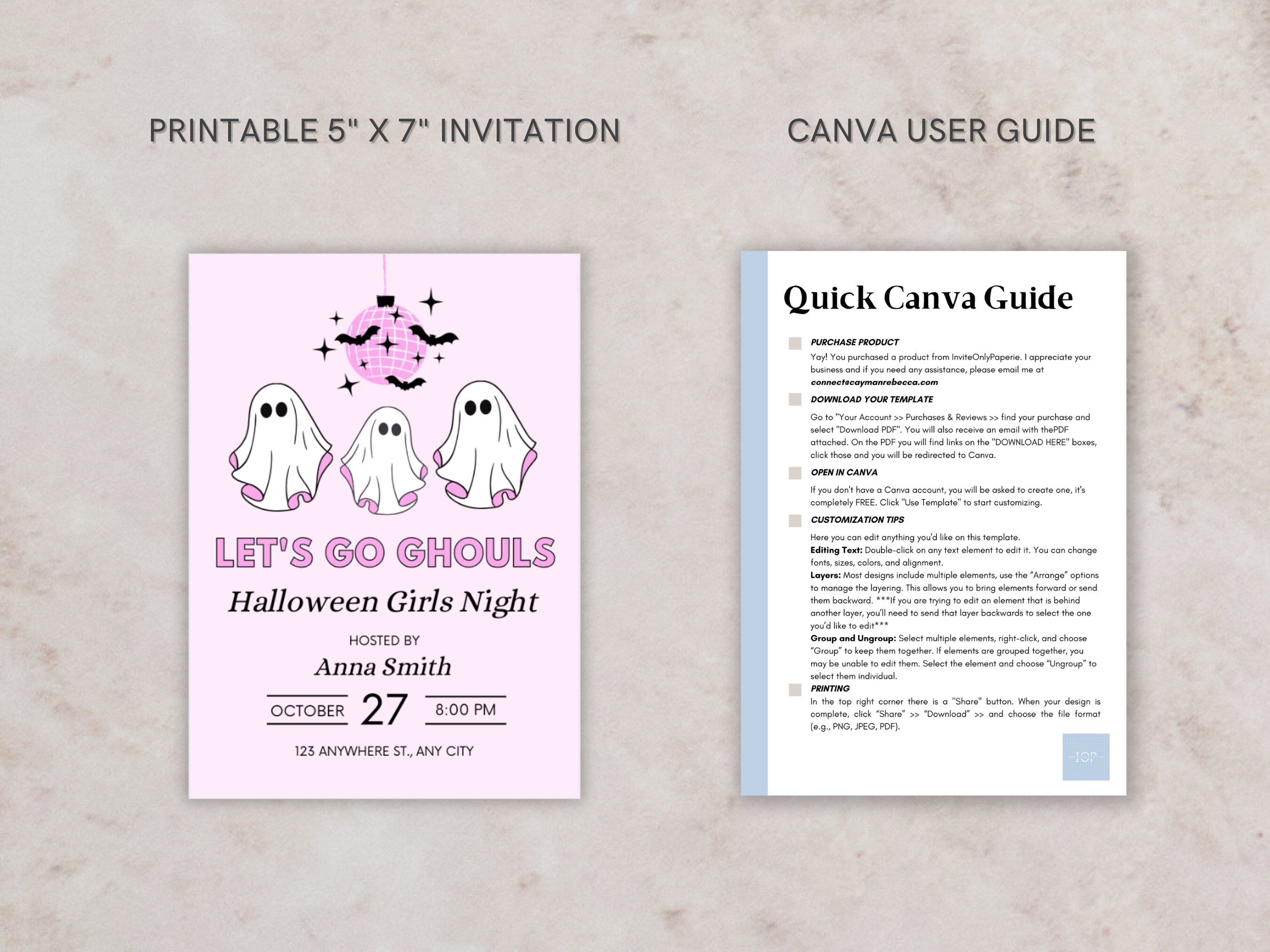 Ghouls Night Out: Halloween Girls Night Invitation Template | Let's Go ...
