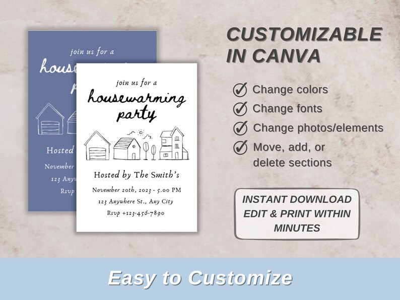 Housewarming Party Invite Template | Cute Housewarming Invitation ...