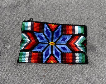 Guatemalan Beaded Coin Purse Zippered Pouch Handcrafted by Indigenous ...