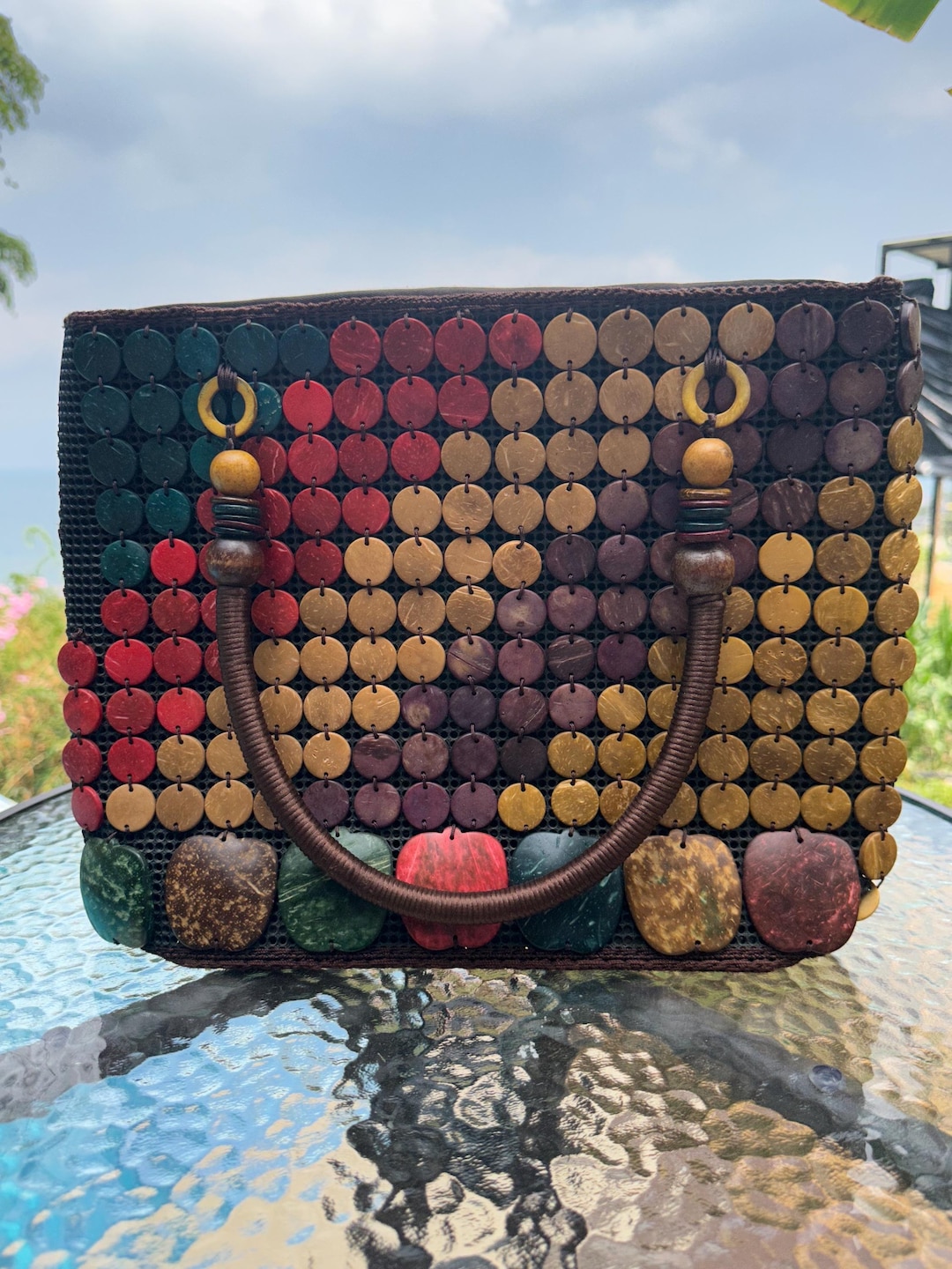 Handcrafted Mayan Boho Chic Coconut Shell Beaded Purse Handmade by ...