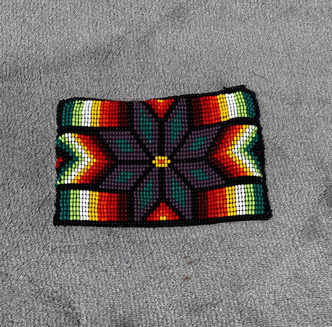 Guatemalan Beaded Coin Purse Zippered Pouch Handcrafted by Indigenous ...