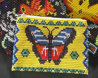 Guatemalan Beaded Coin Purse Zippered Pouch Handcrafted by Indigenous ...
