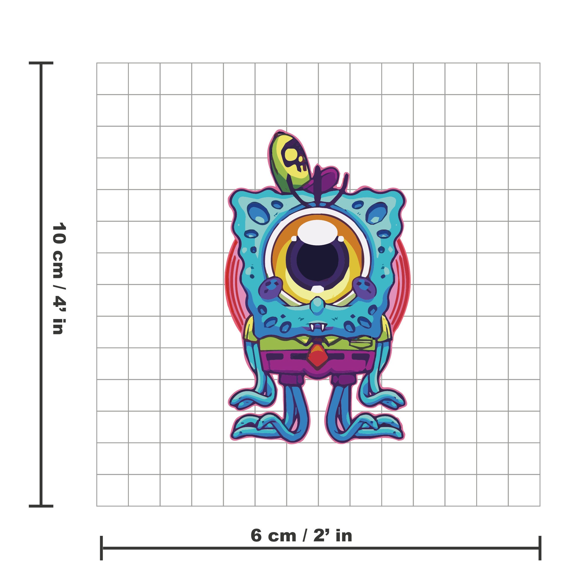 Alien Sponge Bob Sticker - Etsy