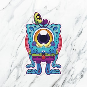 Alien Sponge Bob Sticker - Etsy
