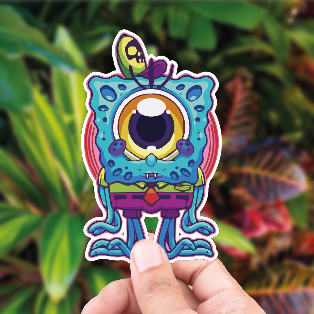 Alien Sponge Bob Sticker - Etsy