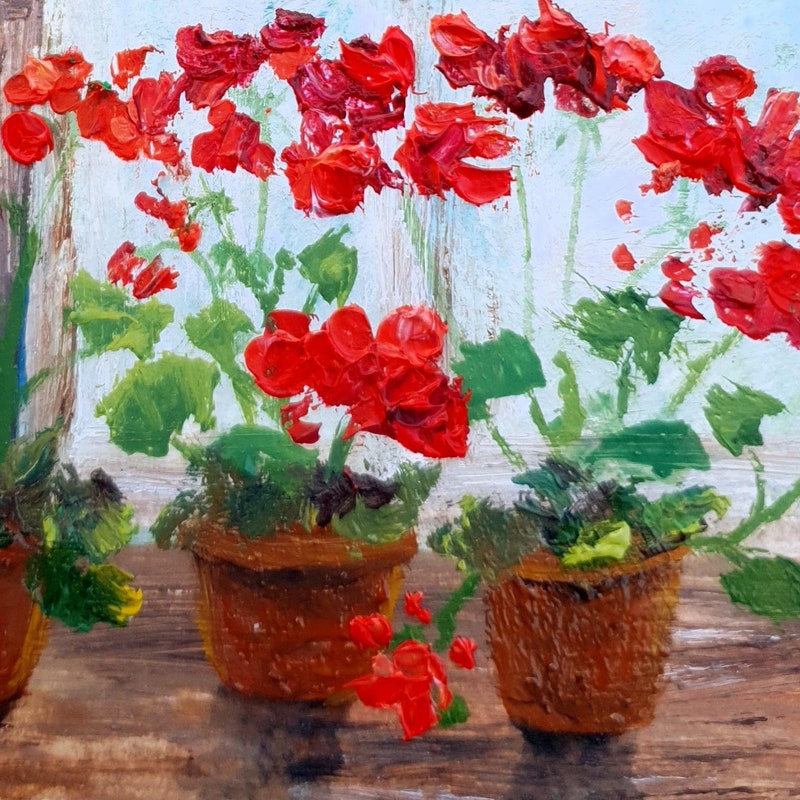 Geranium Painting - Etsy