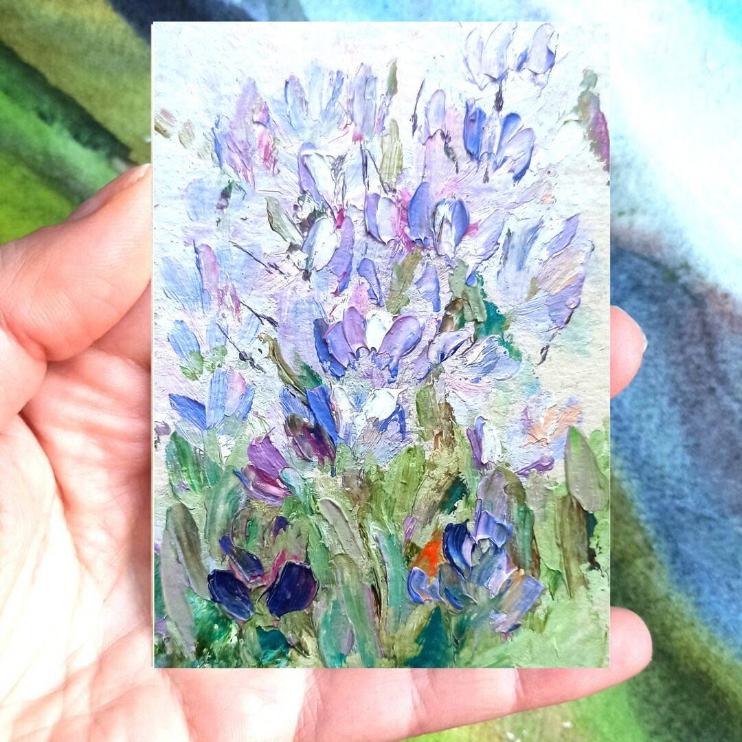 Lavender Painting Original Lavender Flower Wall Decor Purple Lilac ...