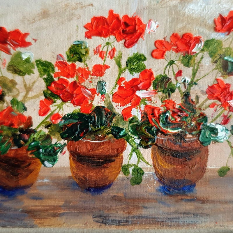 Geranium Painting - Etsy