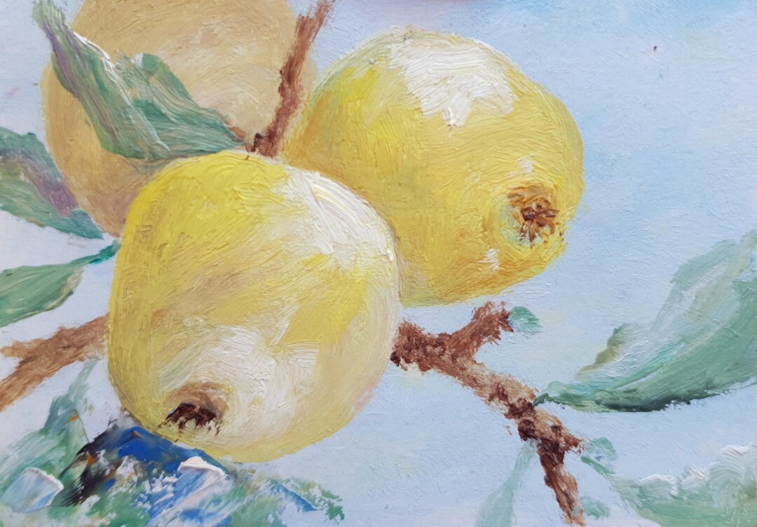 Apple Painting Original Small Fruit Artwork - Etsy