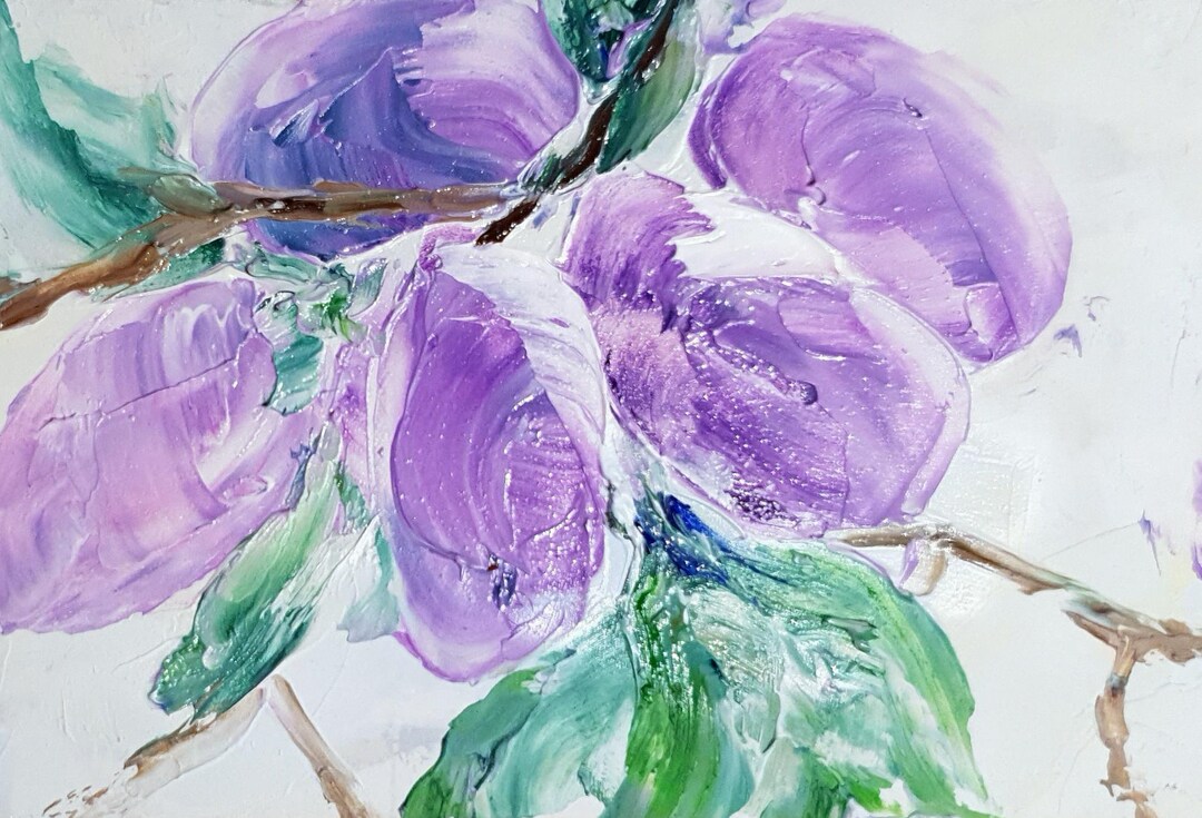 Plum Tree Painting Original Growing Fruit Oil Painting - Etsy