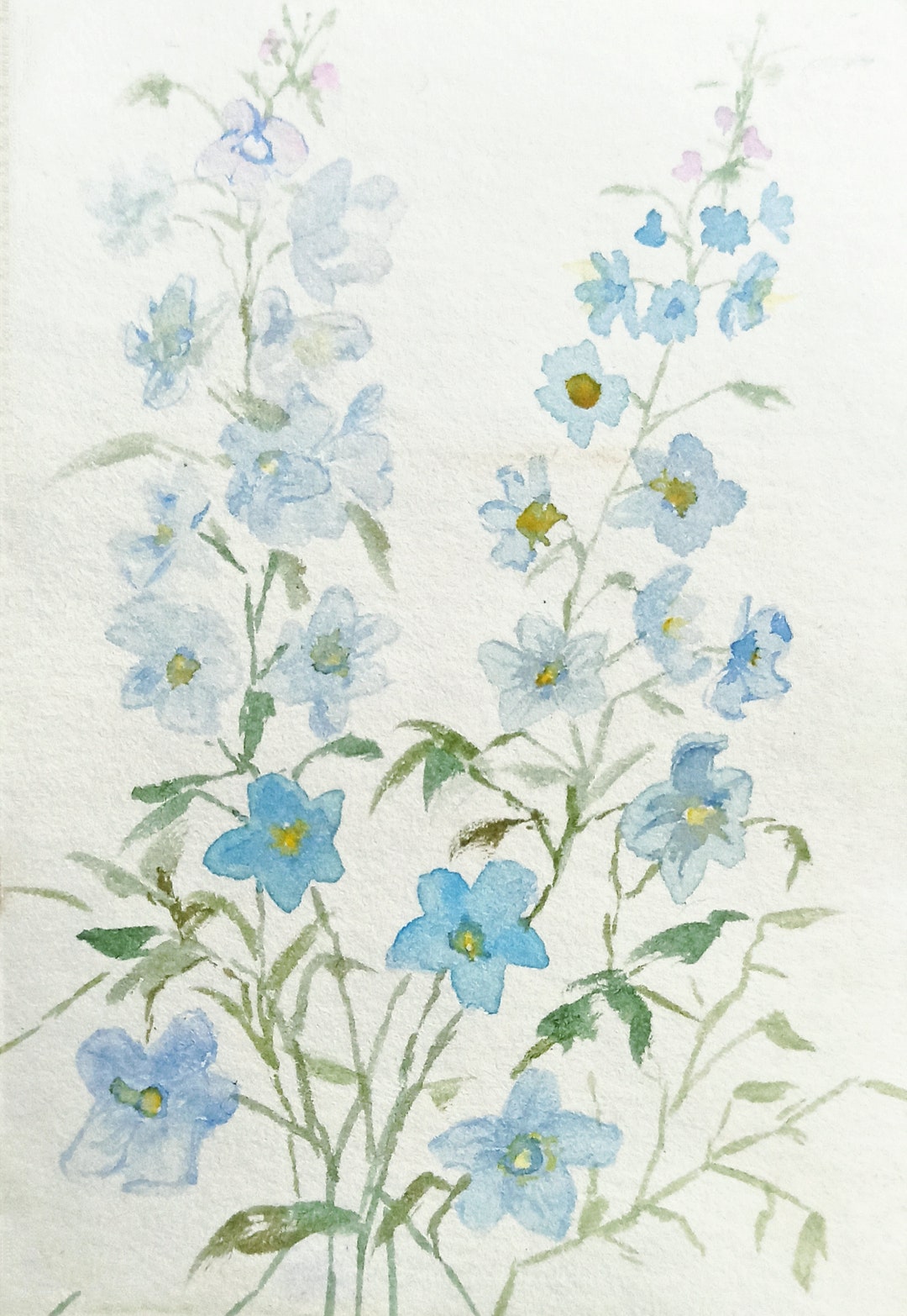 Forget Me Not Painting Original - Etsy