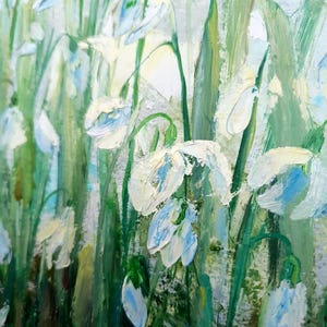 Spring Snowdrop Flower Painting Original Small Floral Artwork Handmade ...