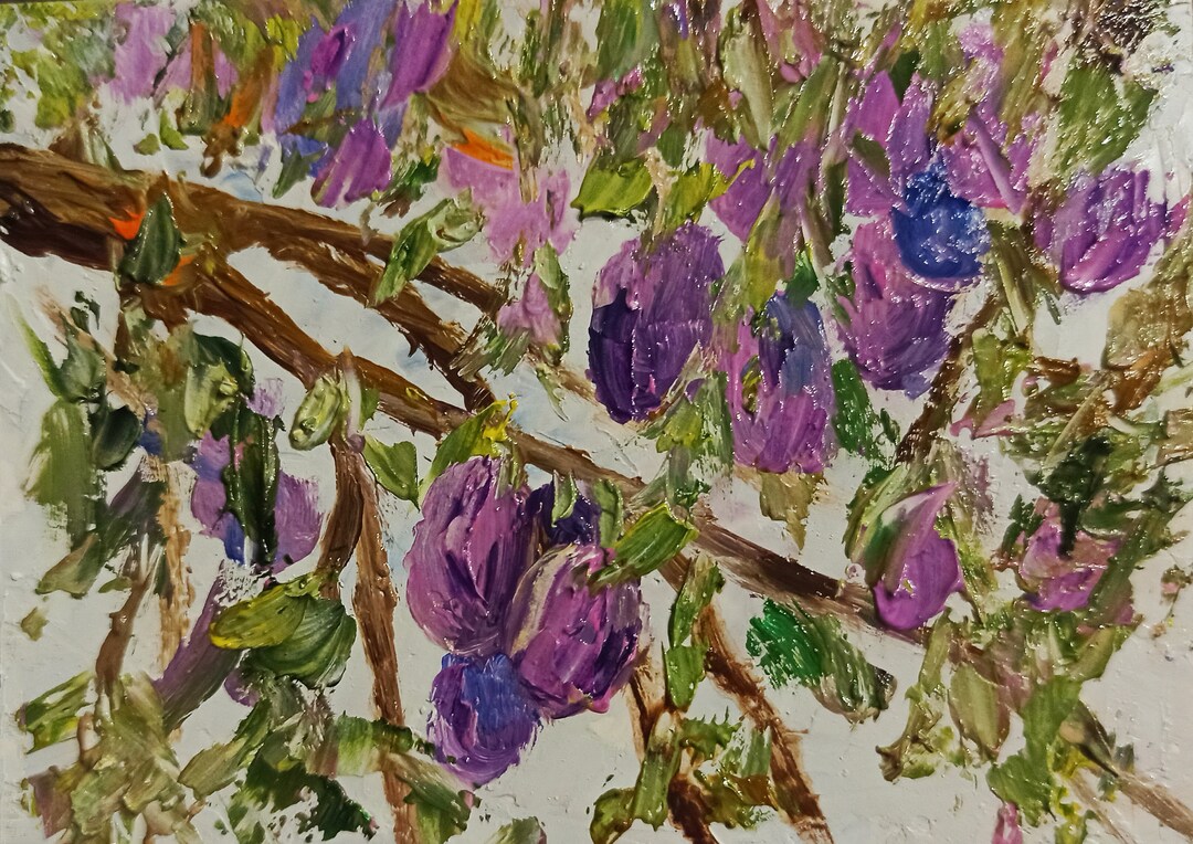 Plum Tree Painting Original Growing Fruit Oil Painting - Etsy