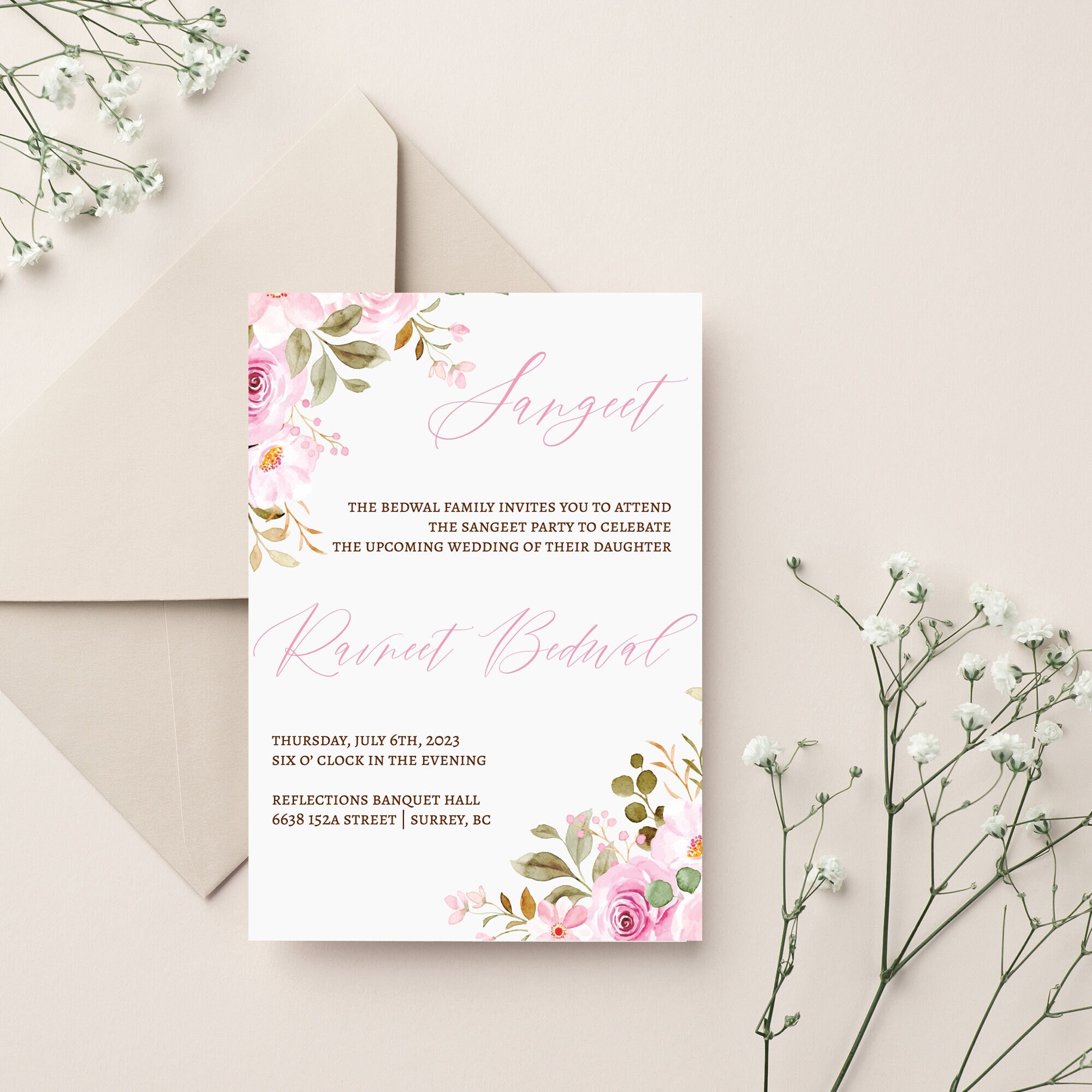 Sikh Wedding Invitation Physical Invite 3.5 X - Etsy