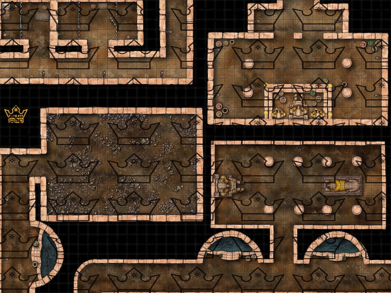 4in1 RPG Tomb Scenario Maps Vol. I| D&D Maps | VTT Maps | Battle Map ...