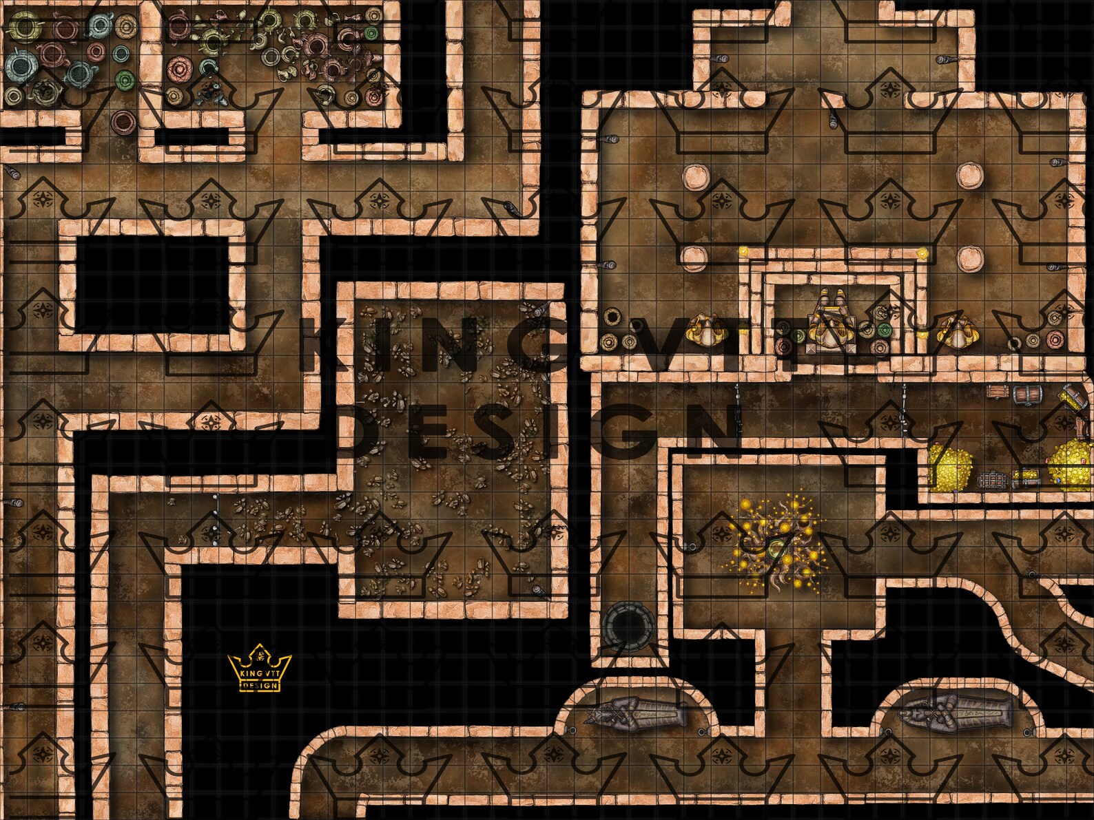 4in1 RPG Tomb Scenario Maps Vol. I| D&D Maps | VTT Maps | Battle Map ...