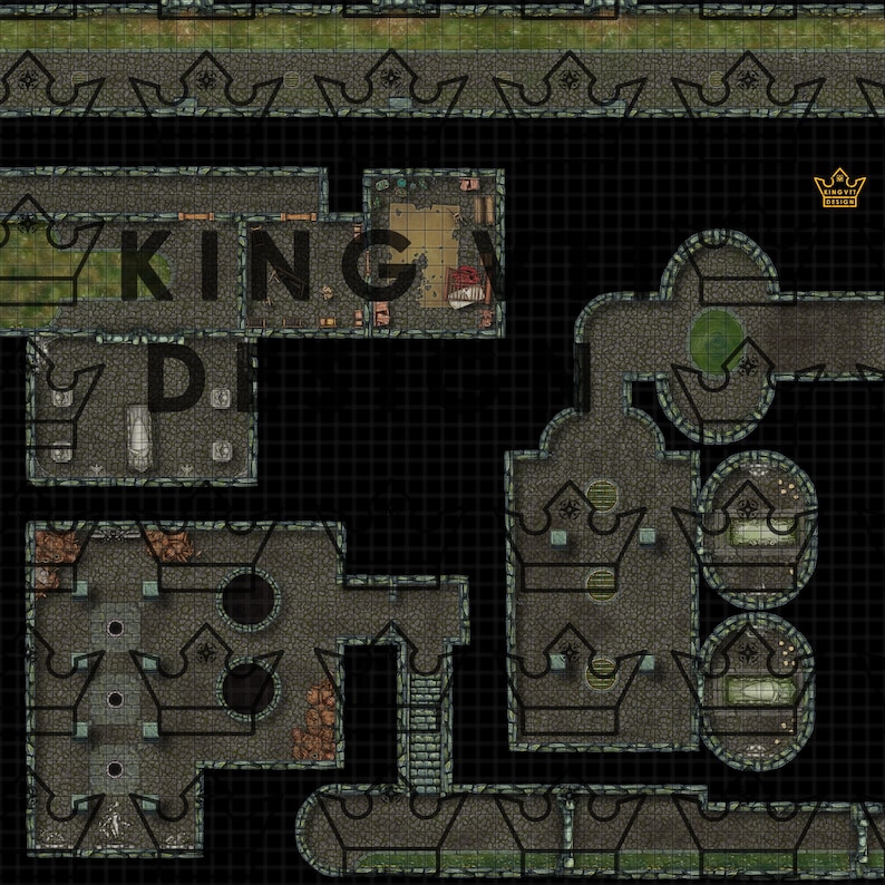 4in1 RPG Sewer Scenario Maps Vol. I | D&D Maps | VTT Maps | Battle Map ...