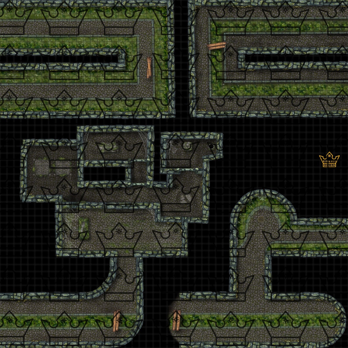 4in1 RPG Sewer Scenario Maps Vol. II | D&D Maps | VTT Maps | Battle Map ...