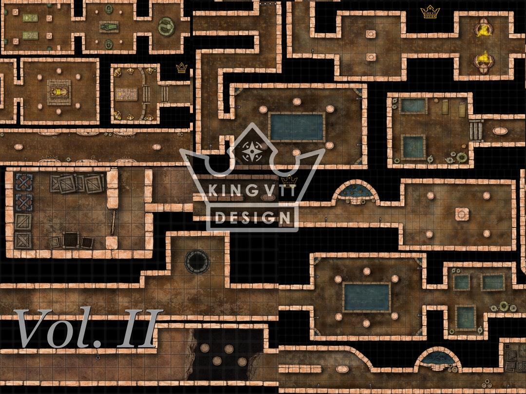 4in1 RPG Tomb Scenario Maps Vol. II| D&D Maps | VTT Maps | Battle Map ...