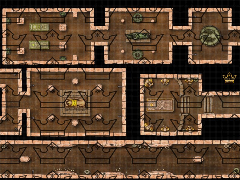 4in1 RPG Tomb Scenario Maps Vol. II| D&D Maps | VTT Maps | Battle Map ...