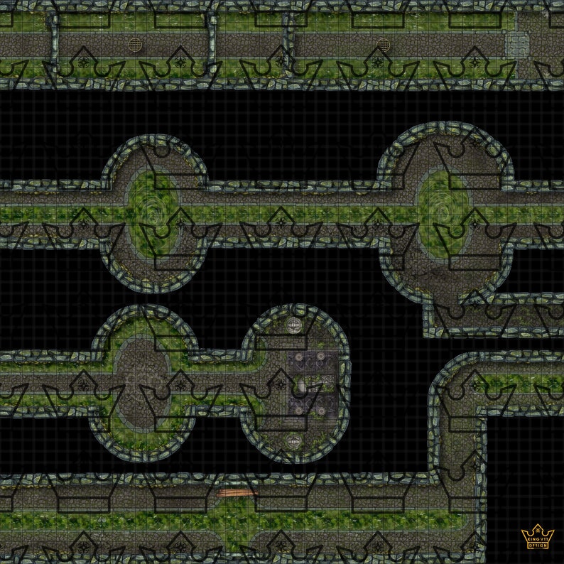 4in1 RPG Sewer Scenario Maps Vol. I | D&D Maps | VTT Maps | Battle Map ...