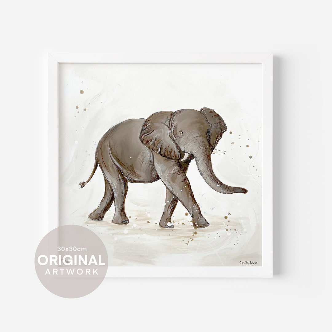 42/50 'natural Beauty' Original 30x30cm Elephant - Etsy