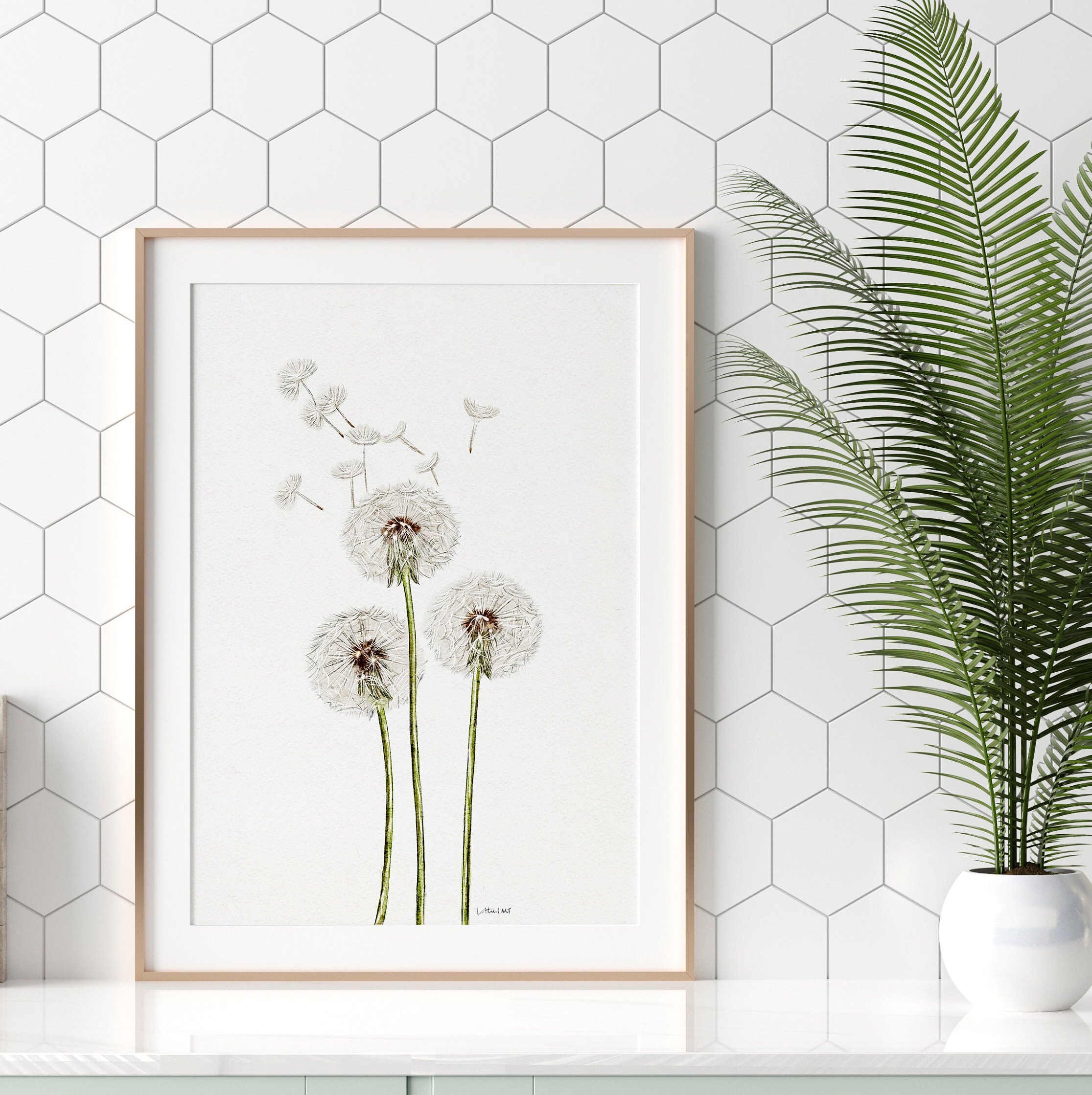 Dandelion Premium Fine Art Print Wildflower Botanical Watercolour ...