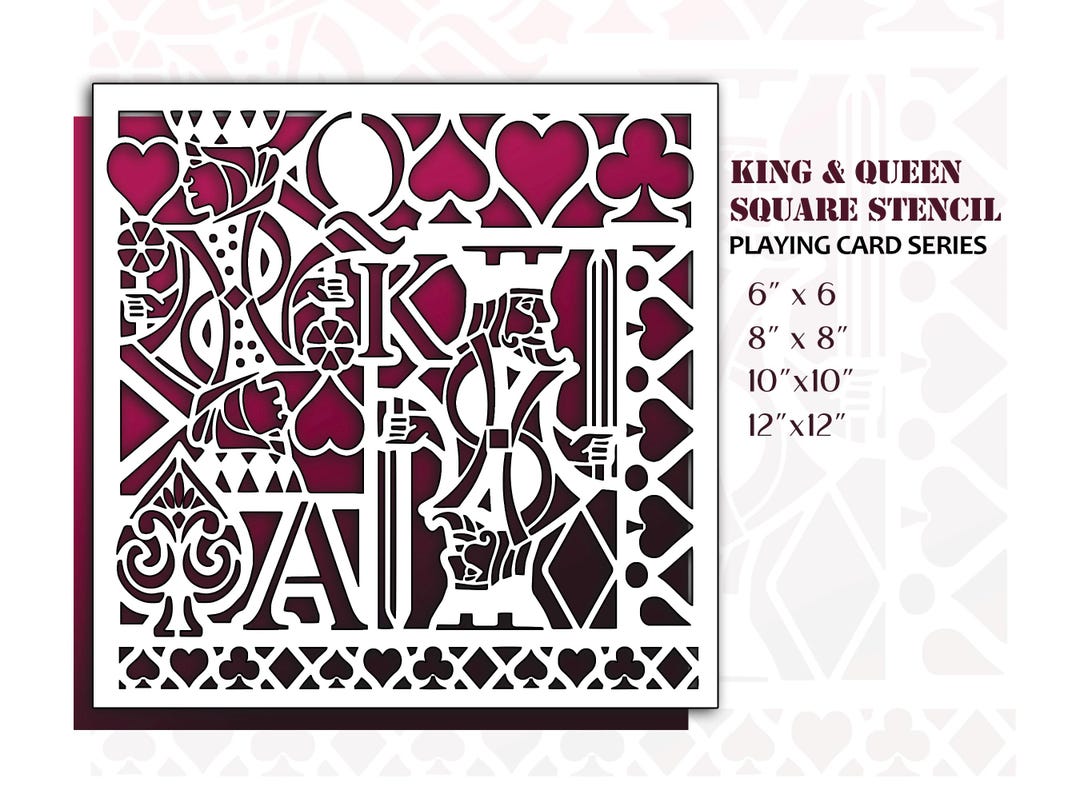 KING & QUEEN SQUARE Stencil made to Order - Etsy