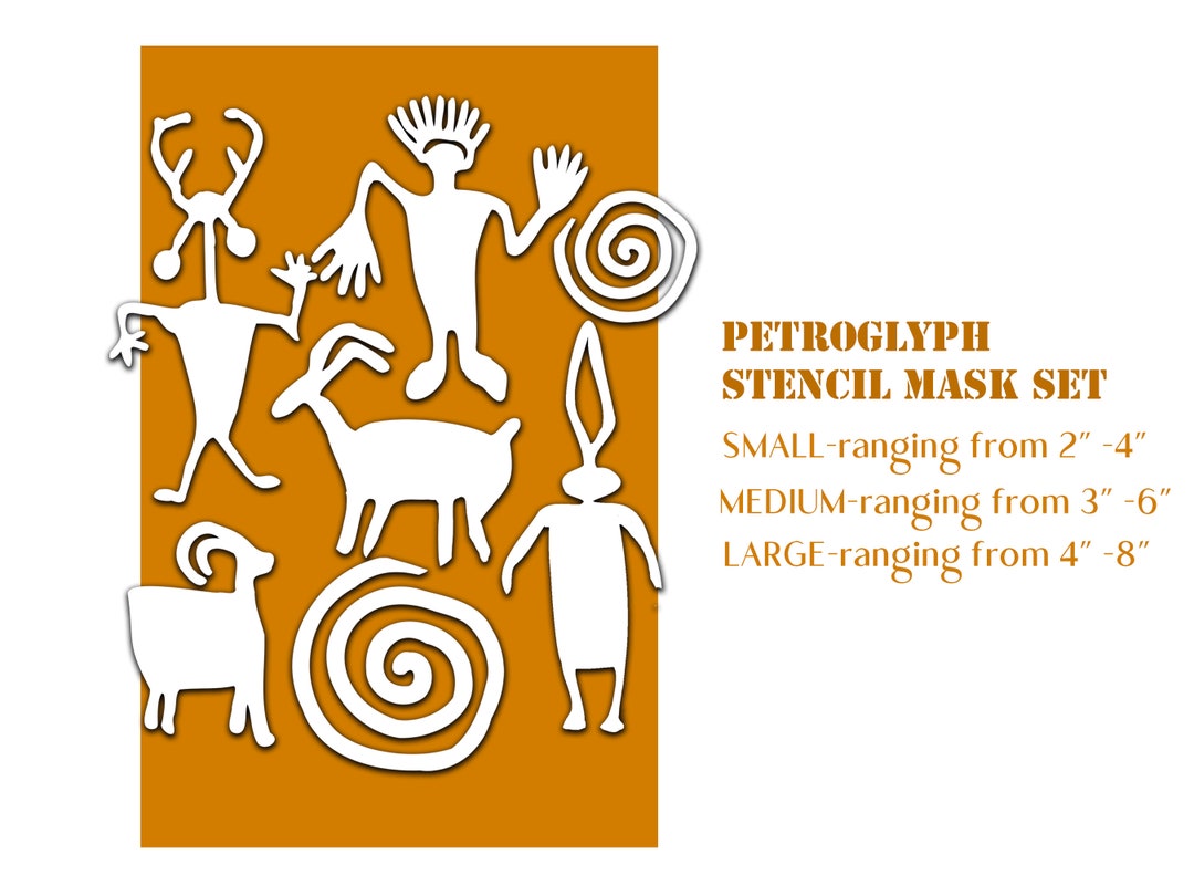PETROGLYPH STENCIL MASK Set made to Order - Etsy