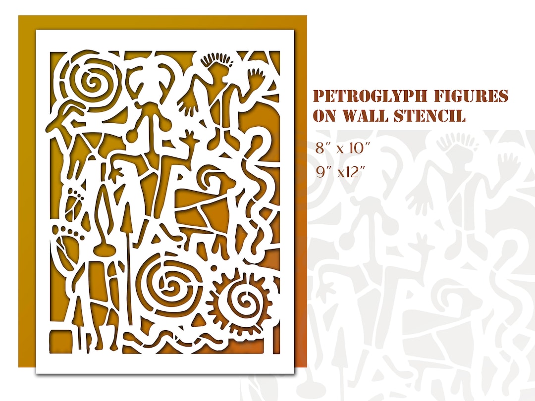 PETROGLYPH FIGURES on Wall Stencilmade to Order - Etsy