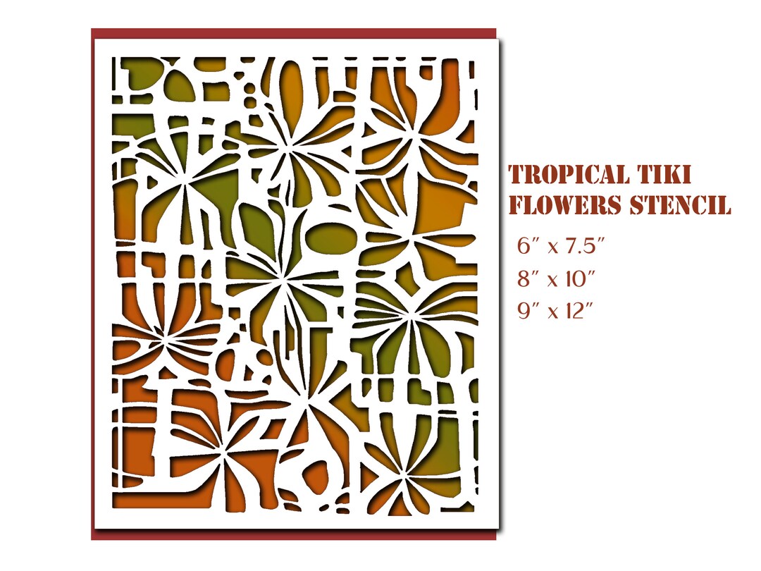 TROPICAL TIKI FLOWERS Stencilmade to Order - Etsy