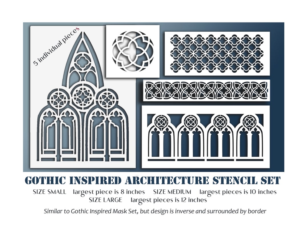 GOTHIC ARCHITECTURE STENCIL Setmade to Order - Etsy