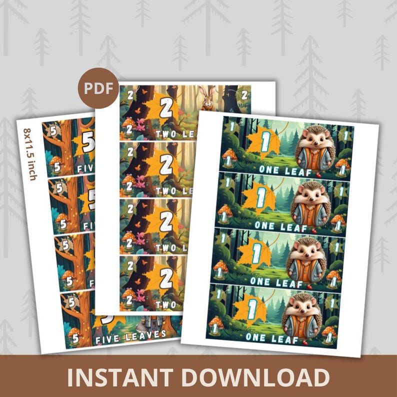 Forest Dollar Bill Placeholders for Cash Stuffing, Printable Budget ...