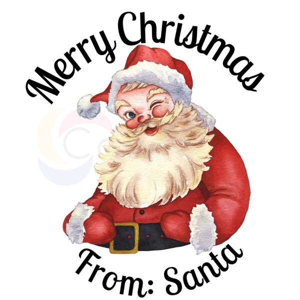 Santa Stickers - Etsy
