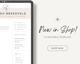 Editable CV Template - Etsy UK