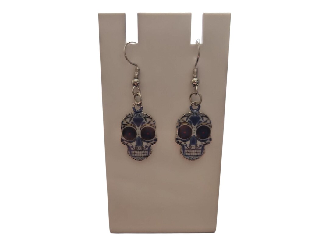 Gothic Sugar Skull Dangle Earrings – Macabre Jewelry - Etsy