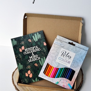 Adult Colouring Book Gift Set, Mental Health Box, Distraction Box ...