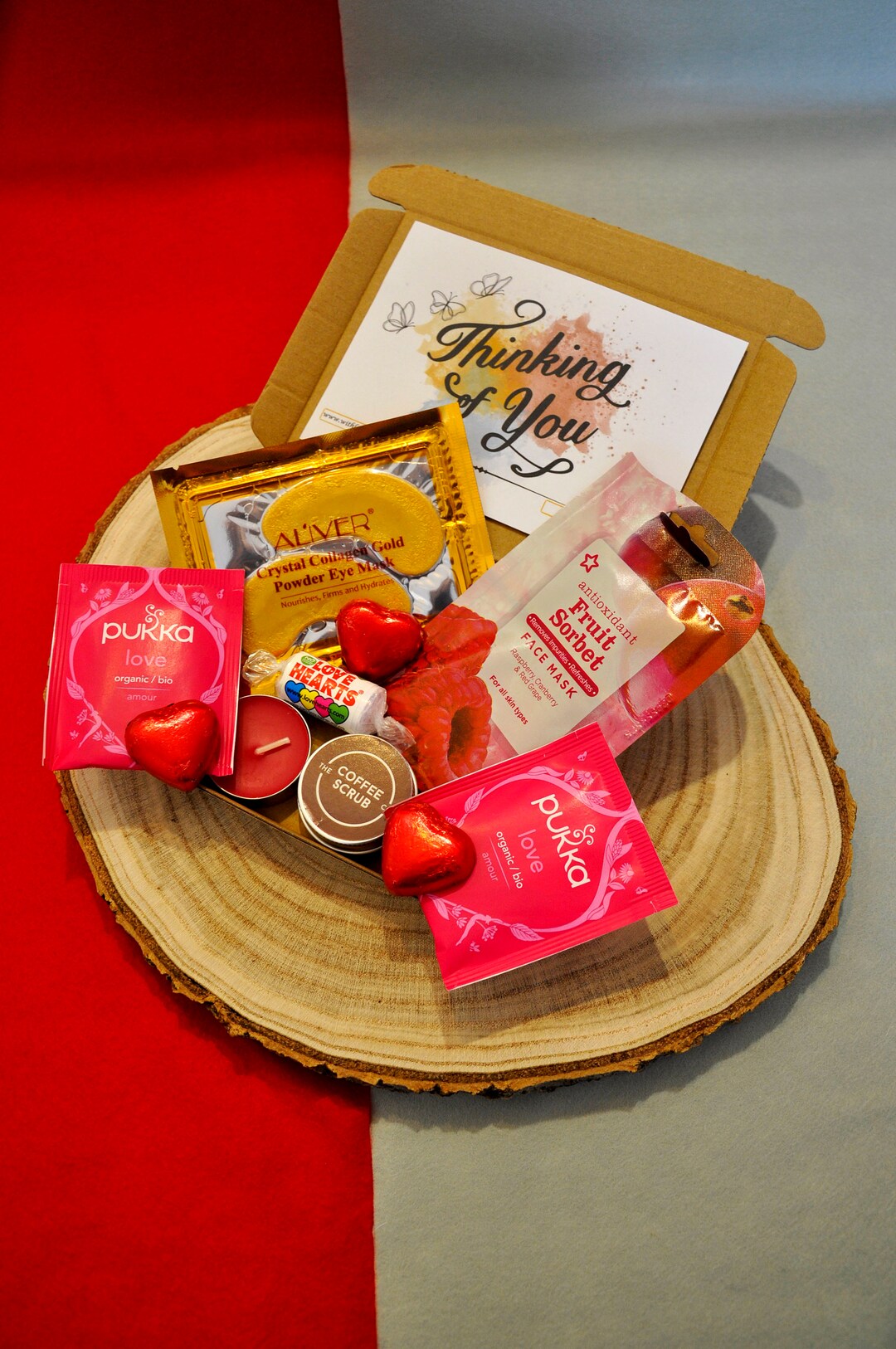 Red Mini Spa Pamper Gift Set, Vegan Option, Hug in a Box, Gift for Her ...