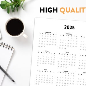 2025 Minimalist Letter Printable Calendar, 2025 Simple Planner, 2025 ...