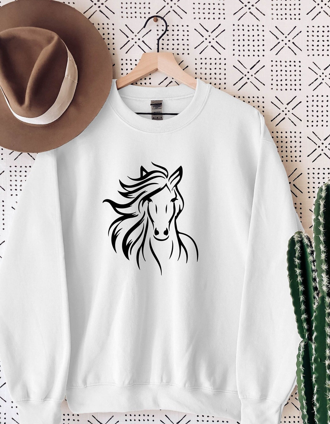 Cute Beautiful Horse Sweatshirt, Horse Lover Gift for Women, Horse ...