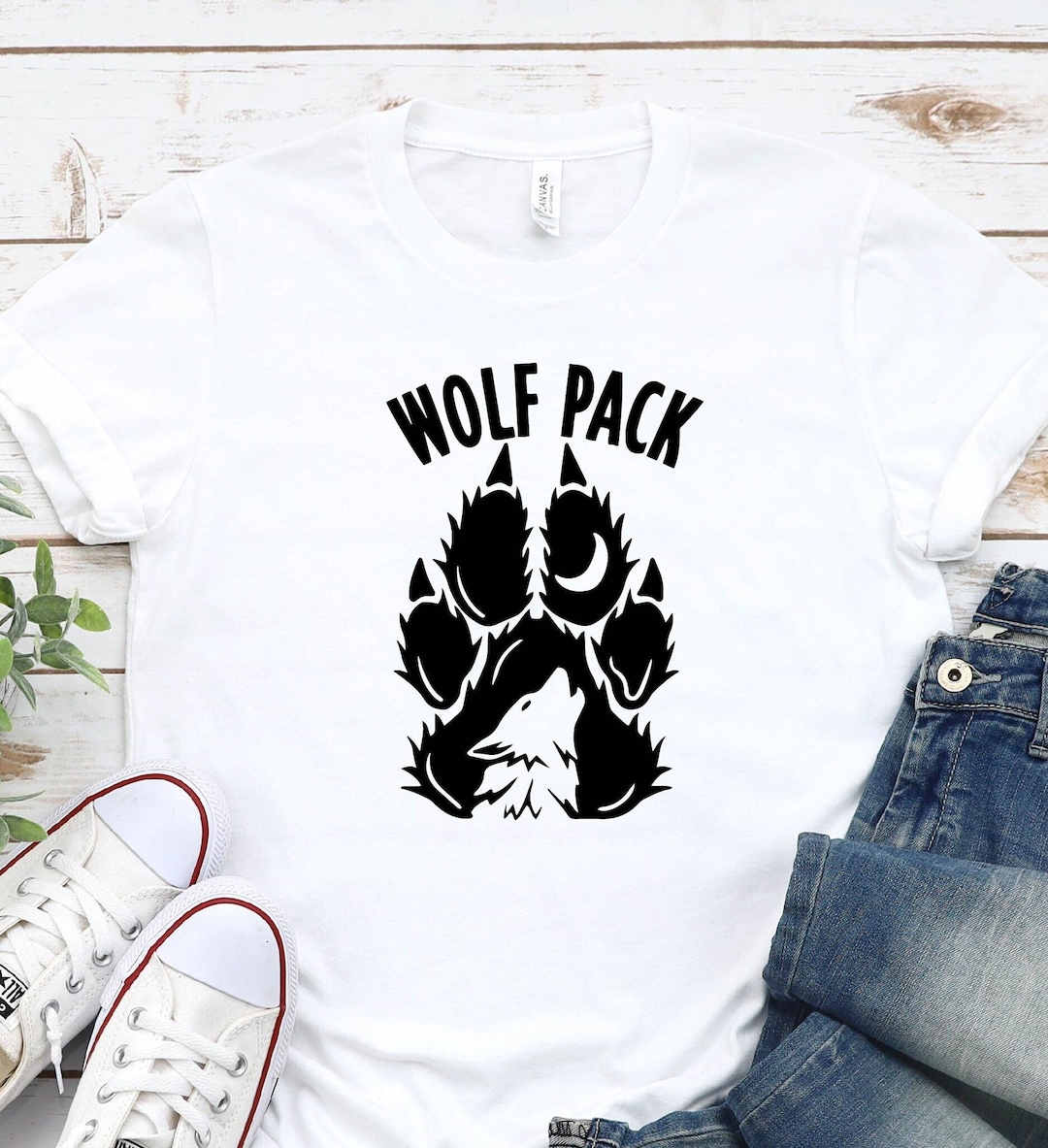 Wolf Pack Graphic Tee: Family Matching Cotton Shirt - Etsy