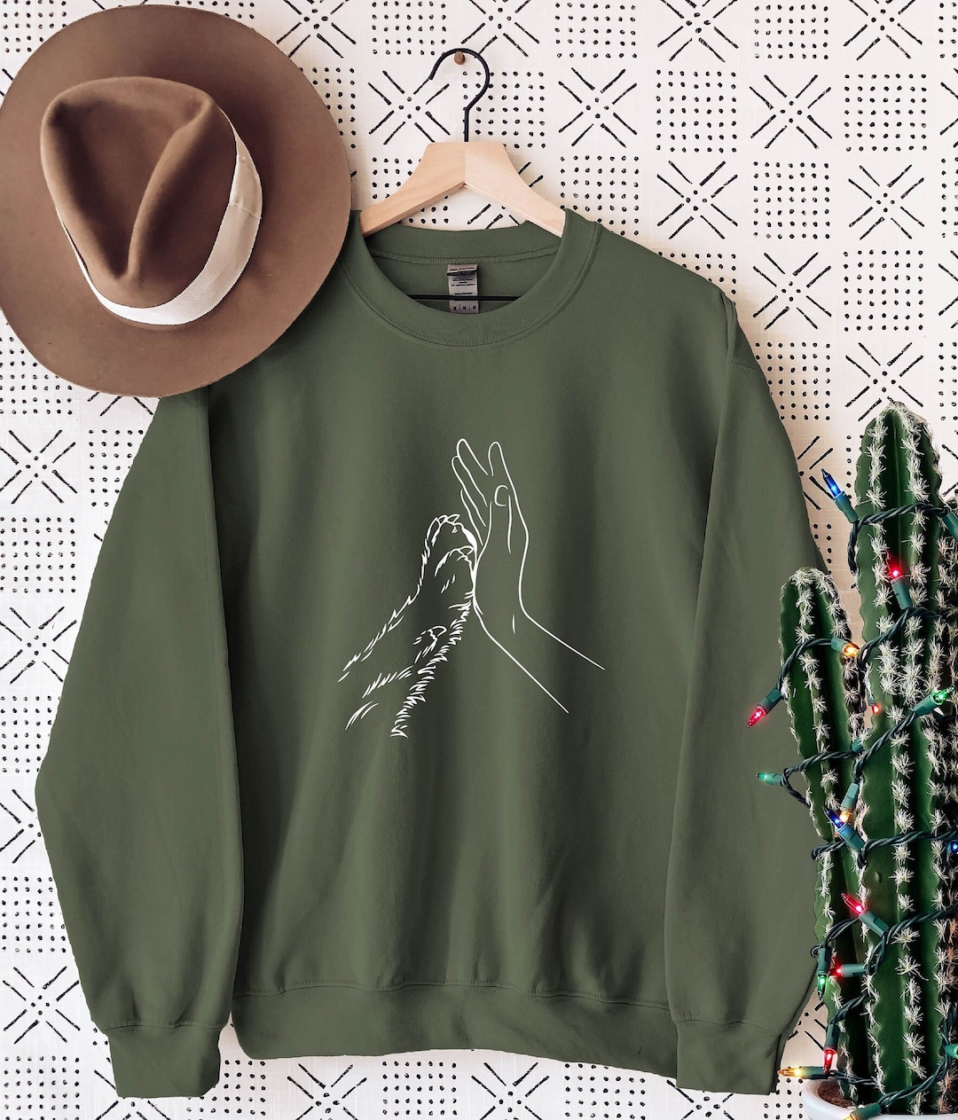 Paw and Hand Sweatshirt: Dog Lover High Five Sweater - Etsy
