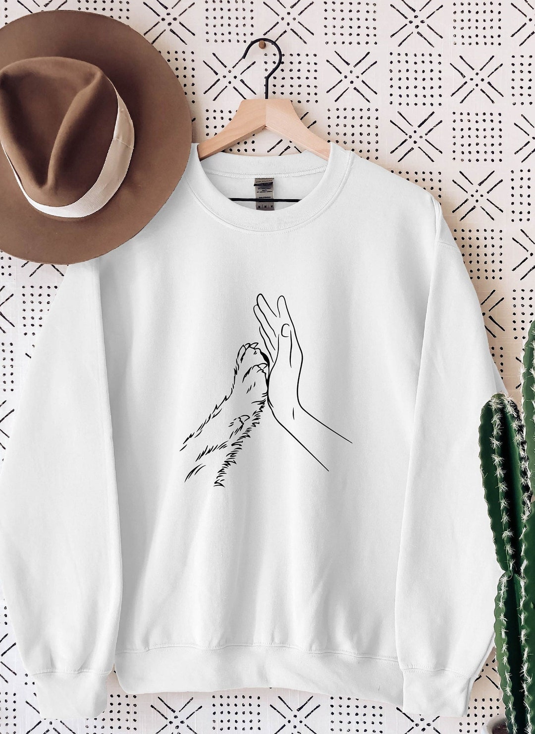 Paw and Hand Sweatshirt, Dog Lover Sweater, Dog Paw Animal Lover ...