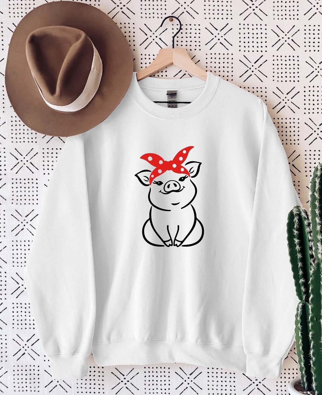 Cute Pig With Bandana Sweater,pig Farmer Sweater, Gift for Pig Owner ...