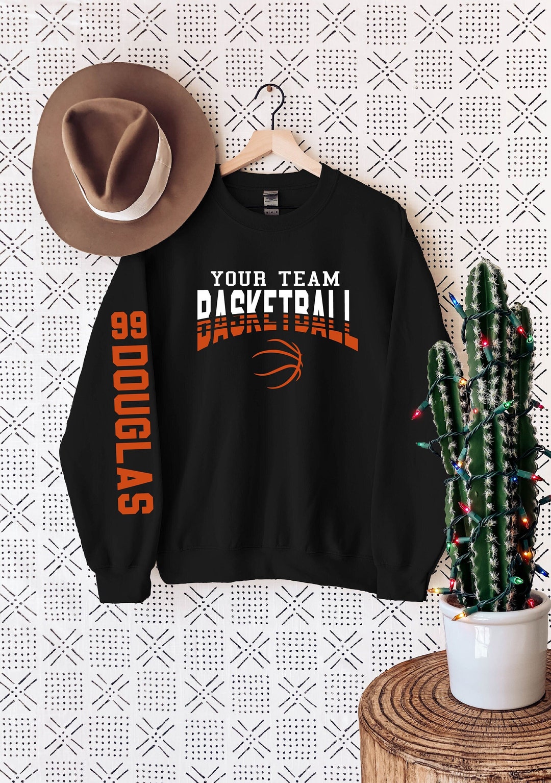 Your Team Basketball Sweater With Team Name and Number on Sleeve ...