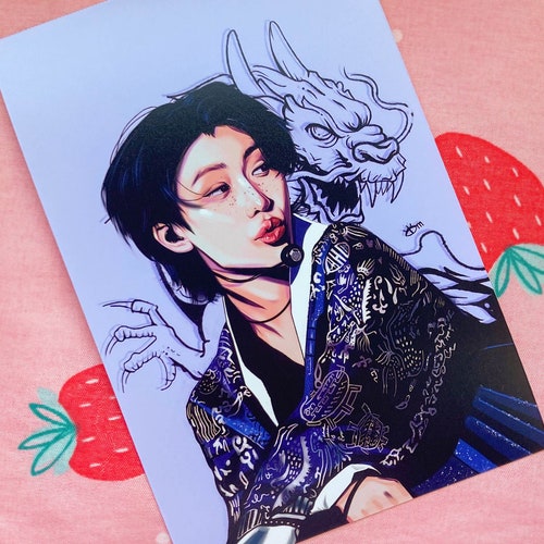 Stray Kids Art Print // Felix the Dragon - Etsy