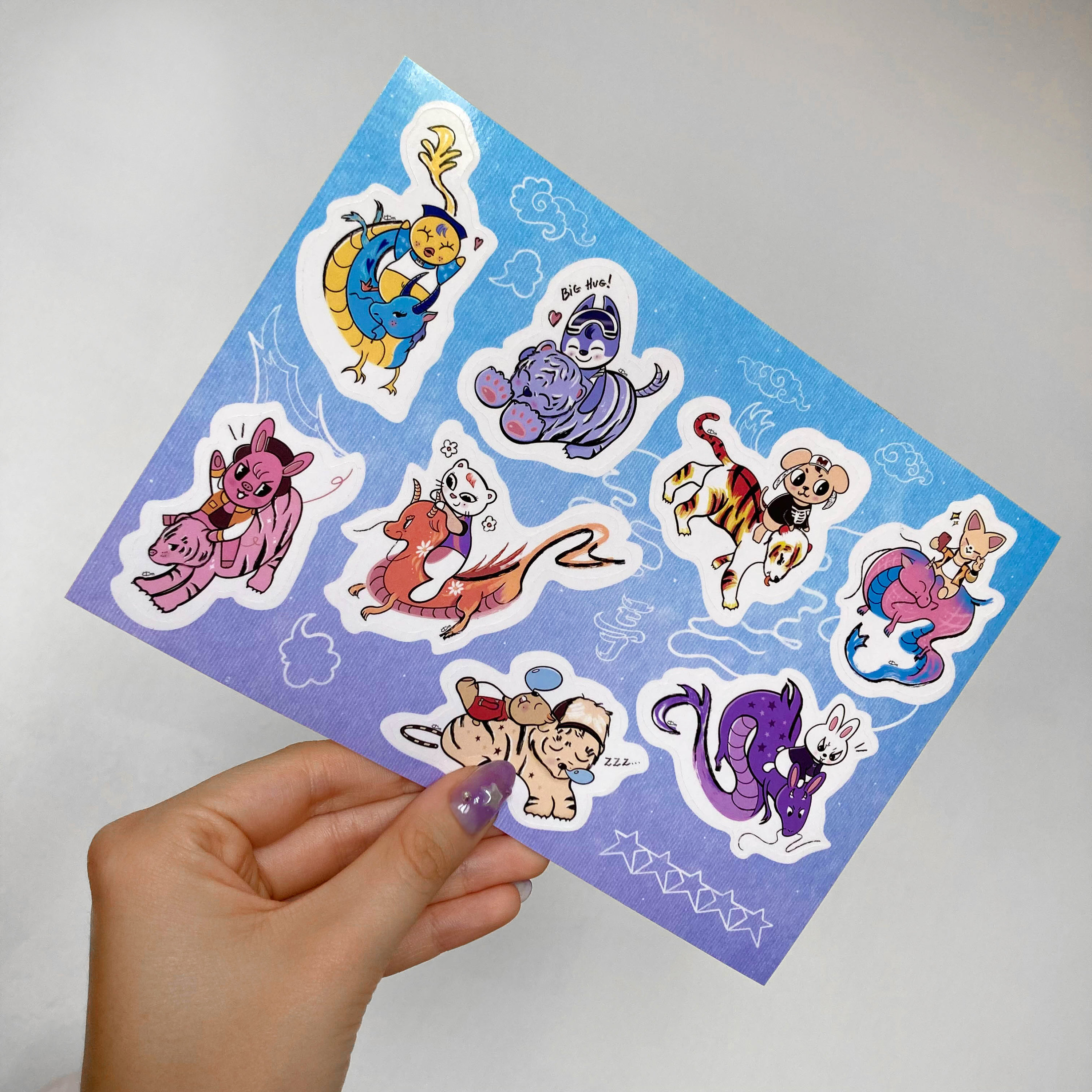 Stray Kids SKZOO Sticker Sheet // 5-STAR Themed: Tigers X Dragons - Etsy